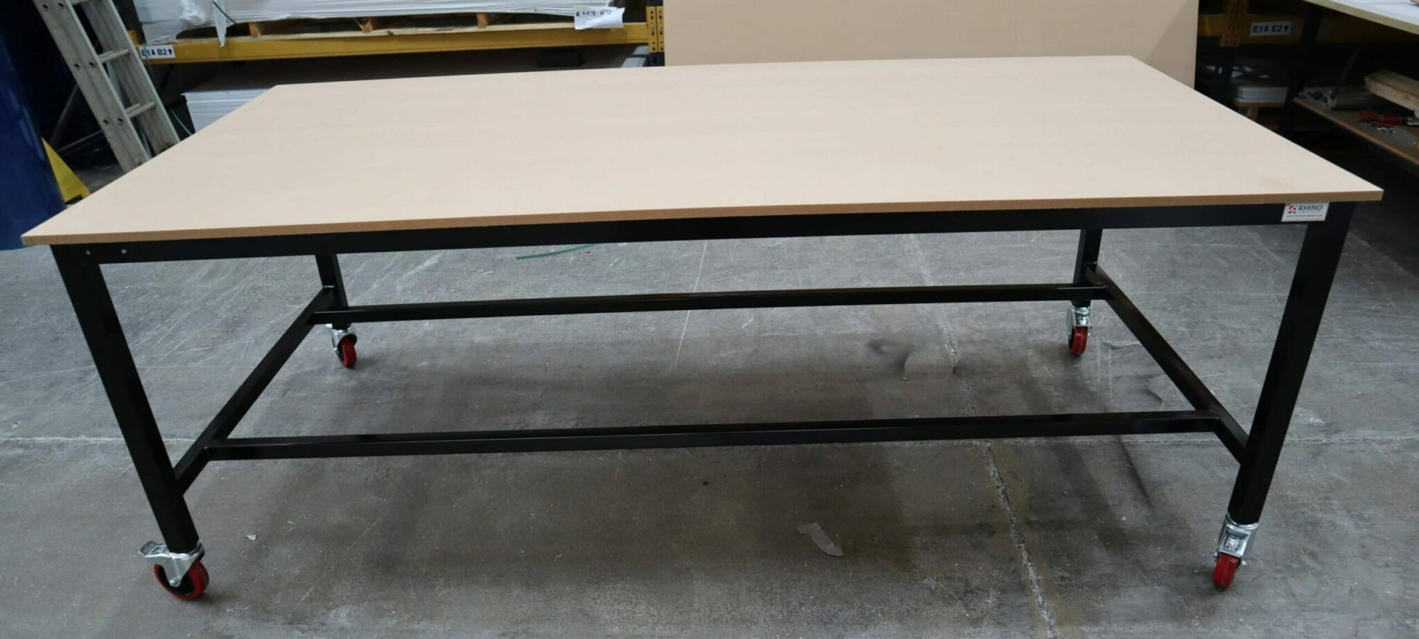 Heavy-Duty Mobile Workbench On Wheels, Welded Steel Frame