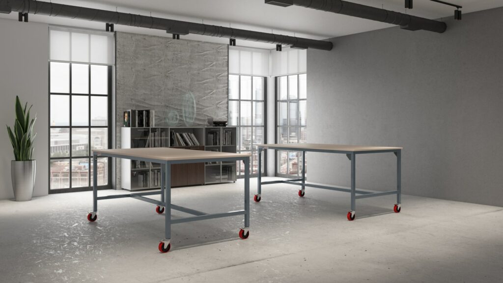 Modular Mobile Workbench On Wheels, Steel Framed